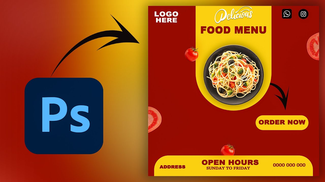 Food Poster Design in Photoshop Tutorial - YouTube
