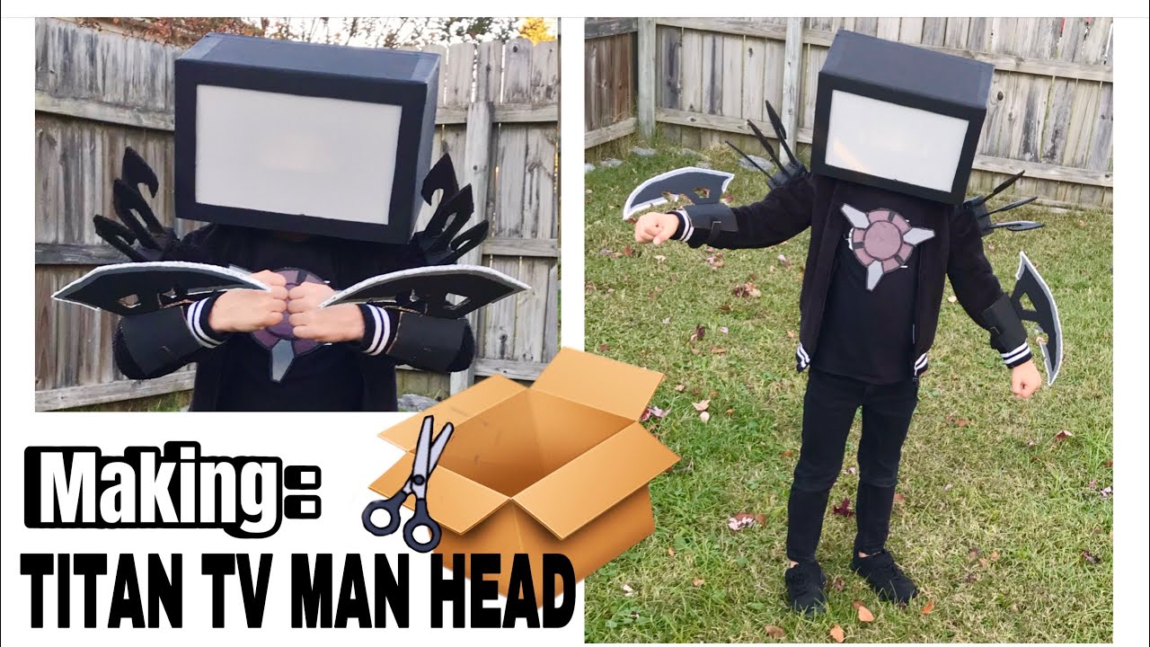 How to make a Titan TV man head costume out of cardboard #titantvman # ...