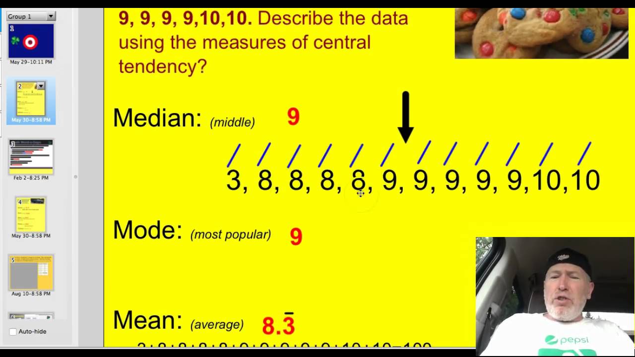G67 11.4A Describe Data Using the Measures of Central Tendency - YouTube