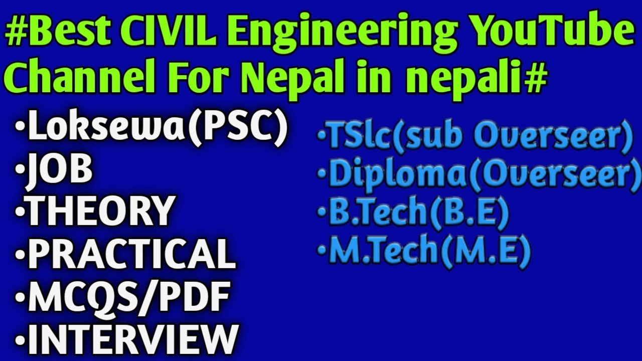 Best civil engineering YouTube channel in Nepal | civil engineering ...