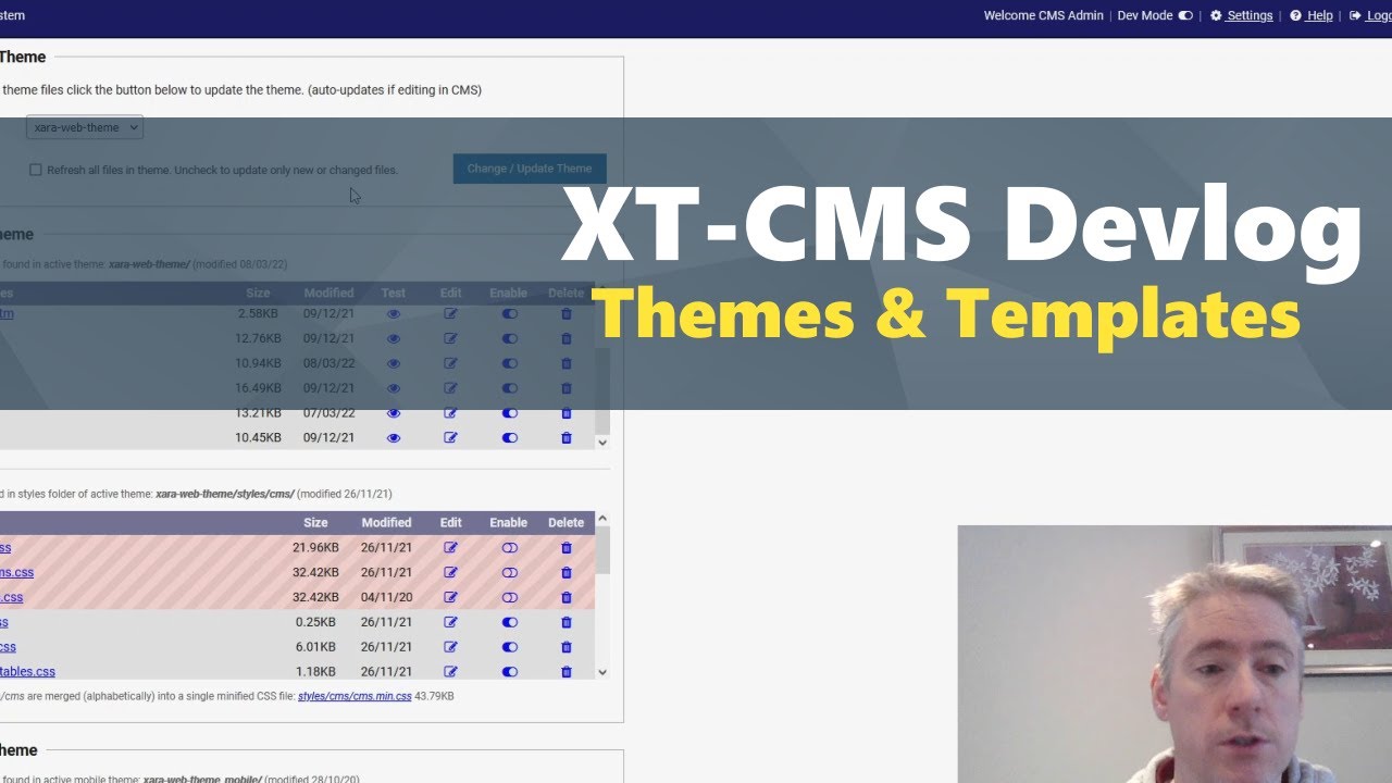 XT-CMS Devlog V3 What's new : Themes & Templates - YouTube