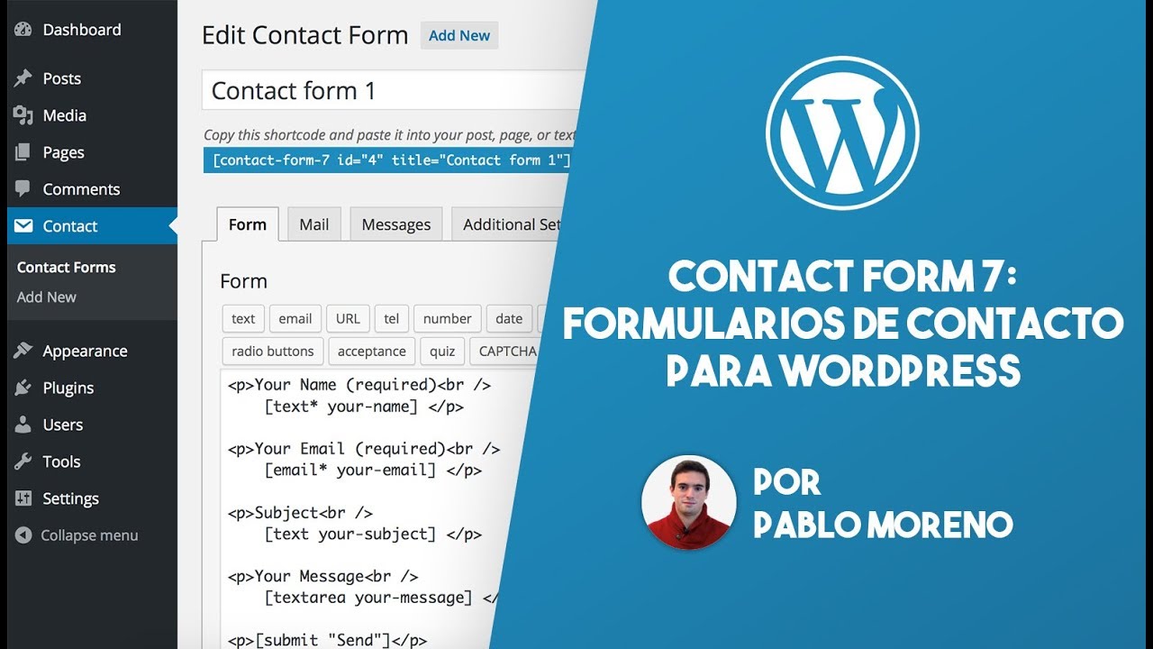 Contact Form 7: Formularios de contacto para WordPress - YouTube