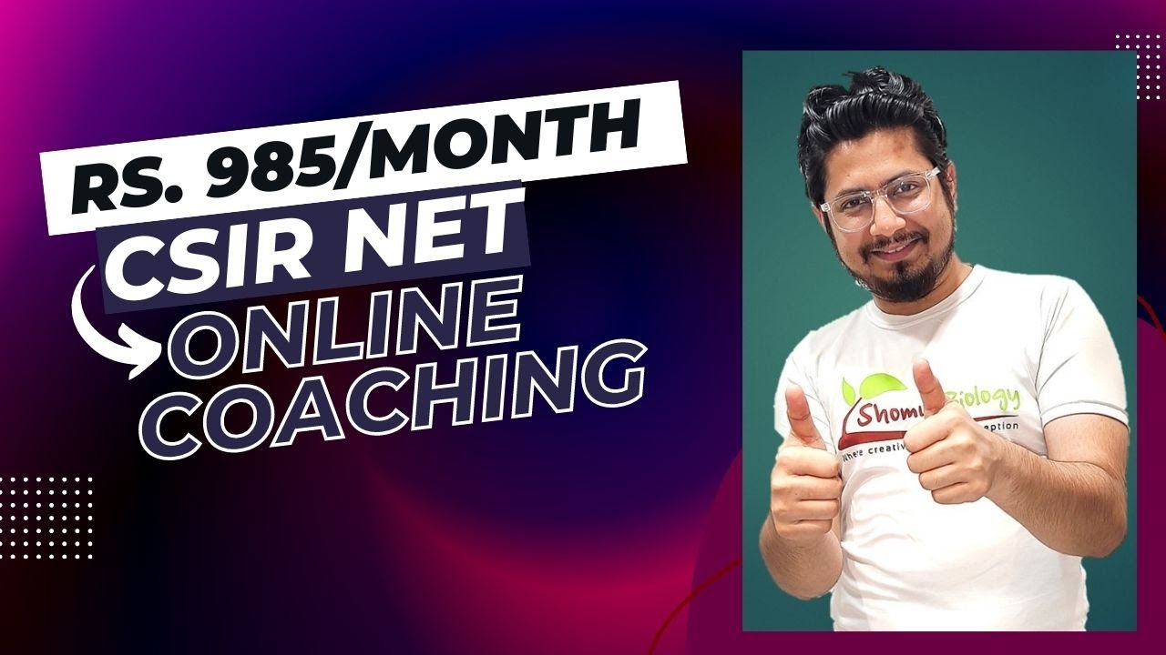CSIR NET life science coaching for Rs. 985 per month - YouTube