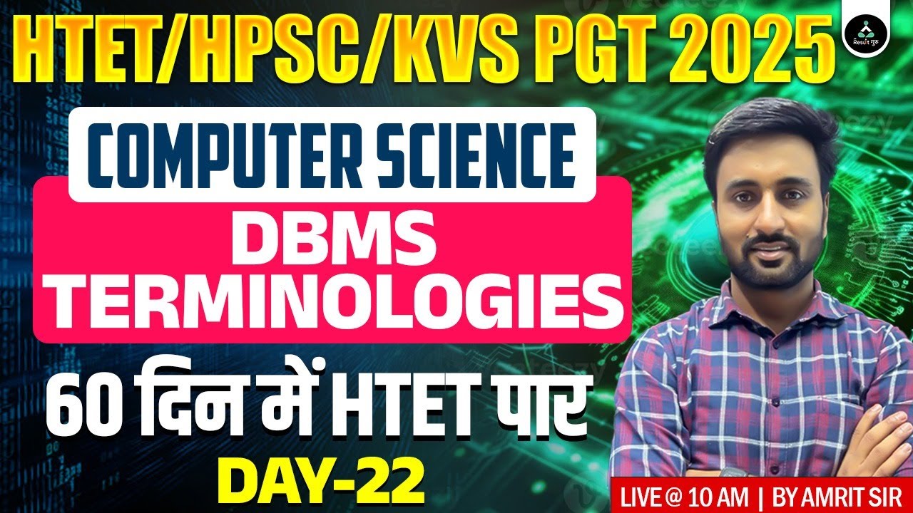 DBMS Terminologies | HTET/HPSC & KVS PGT Computer Science 2025 | HTET Level 3 | HPSC PGT 2025 ...