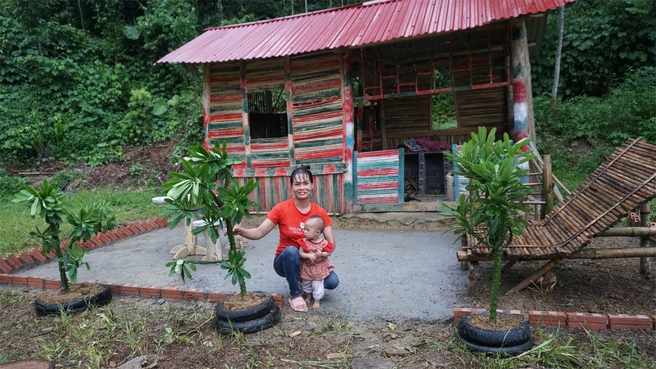 Single Mom Farm - Technique of pouring concrete yard, Build Complete ...