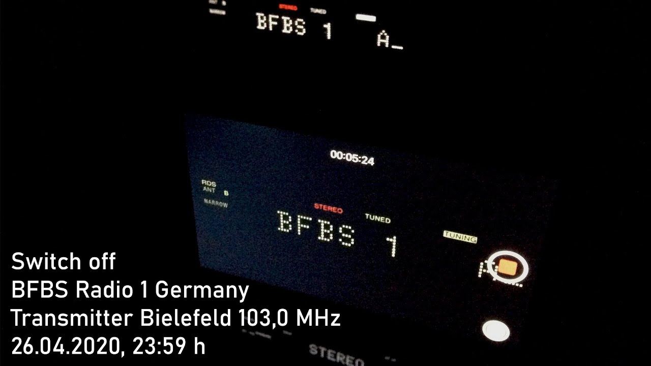 BFBS Radio 1 Germany - FM transmitter switch off 103 MHz Bielefeld ...
