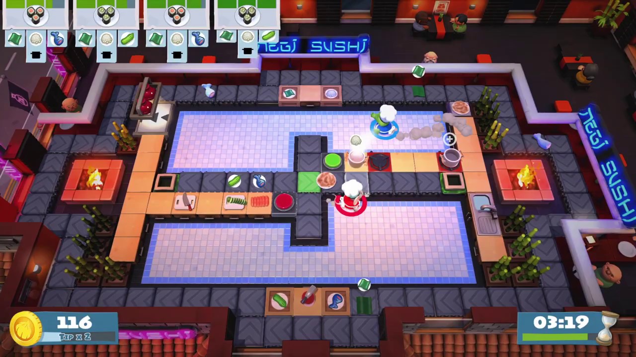 Overcooked 2 - level 4-5 - I hate this buttons (5 stars) - YouTube