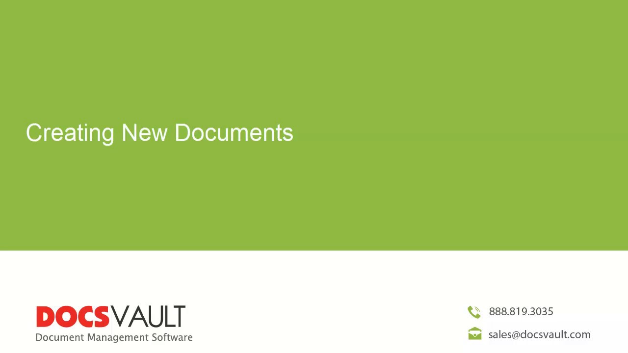 Creating Word/Excel Documents within Docsvault Document Management ...