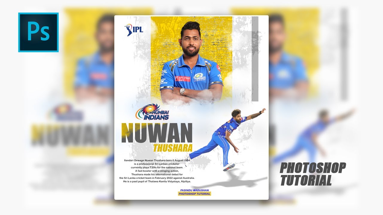 Nuwan Thushara Sports Poster | IPL 2024 Mumbai Indians - YouTube