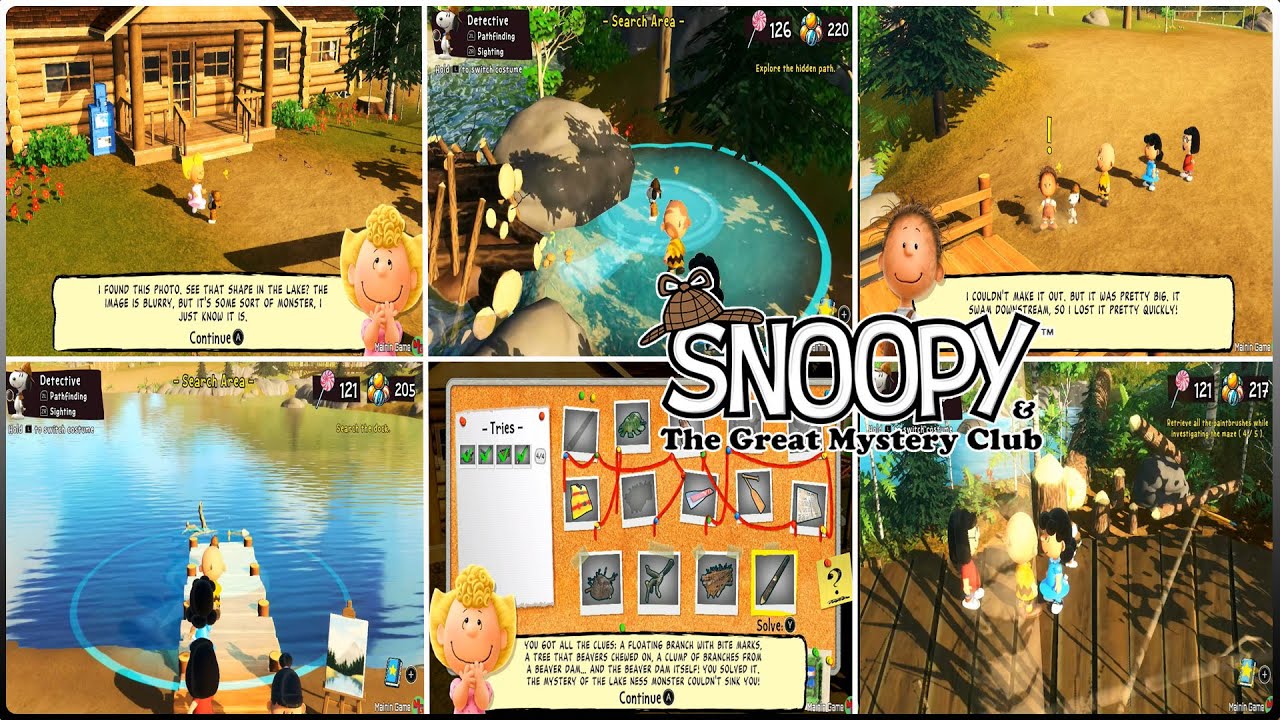 Snoopy and The Great Mystery Club - the lake ness monster - nintendo ...