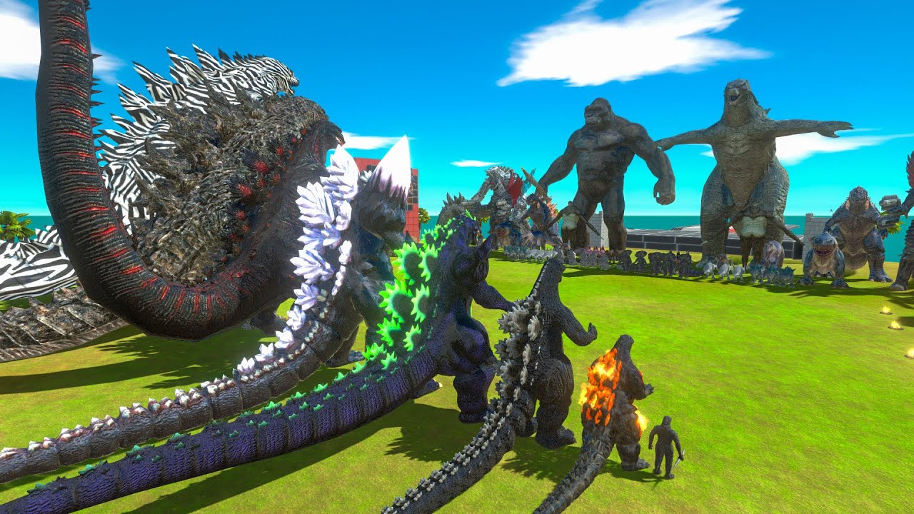 Dark Monster War - Team Dark GODZILLA 2014 x KONG vs Team Zebra ...