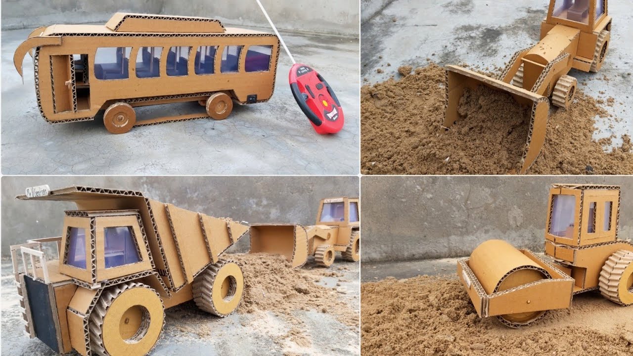 DIY Construction Vehicles | Making a Public Transport road for bus ...