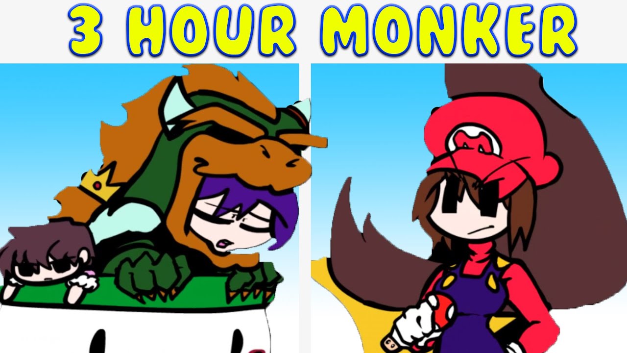 Friday Night Funkin' - 3 hour Monker - 3 hour Bowser DOKI MIX [FNF MOD ...