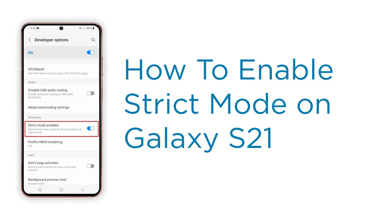 How to Enable Strict Mode on Samsung Galaxy S21 | Android 12 - YouTube