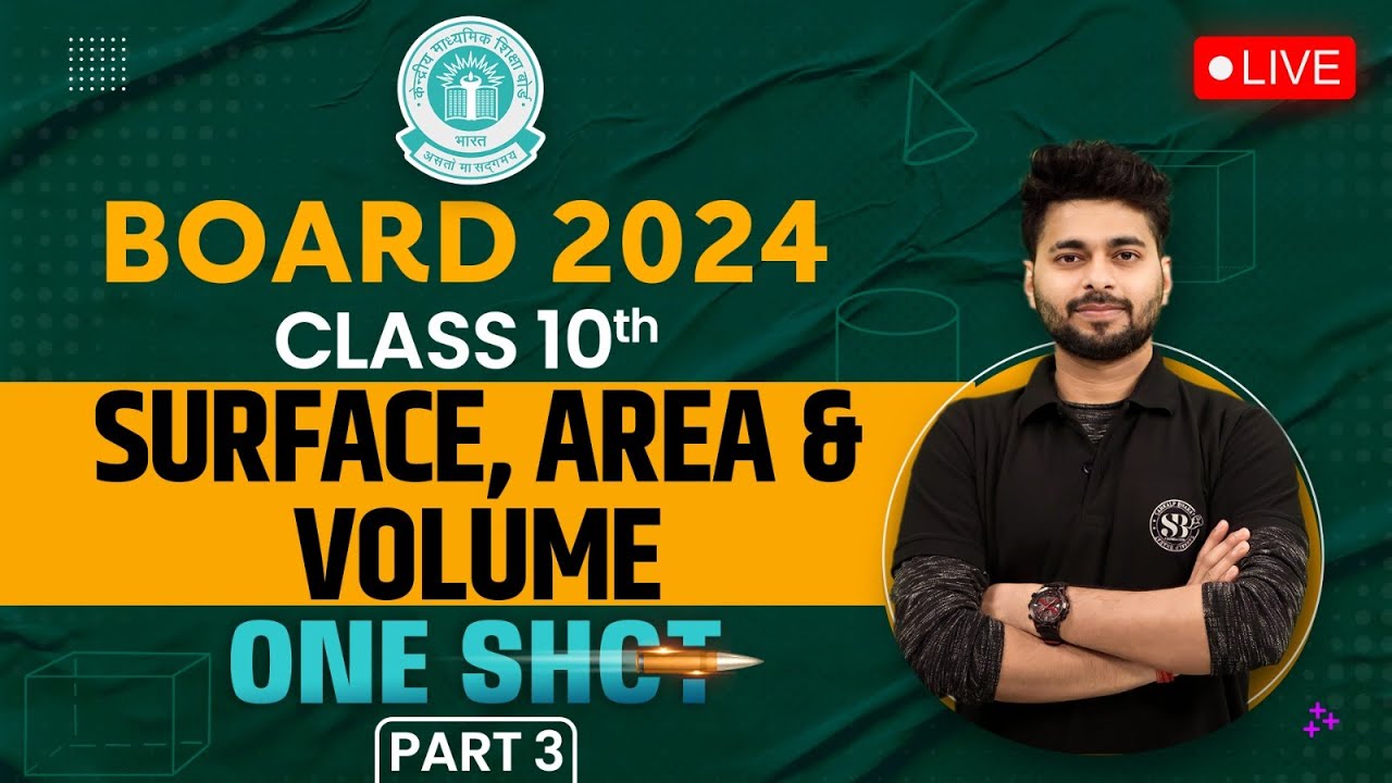 CBSE Class 10 Maths | Class 10 Surface Area & Volume One Shot | Toofan ...