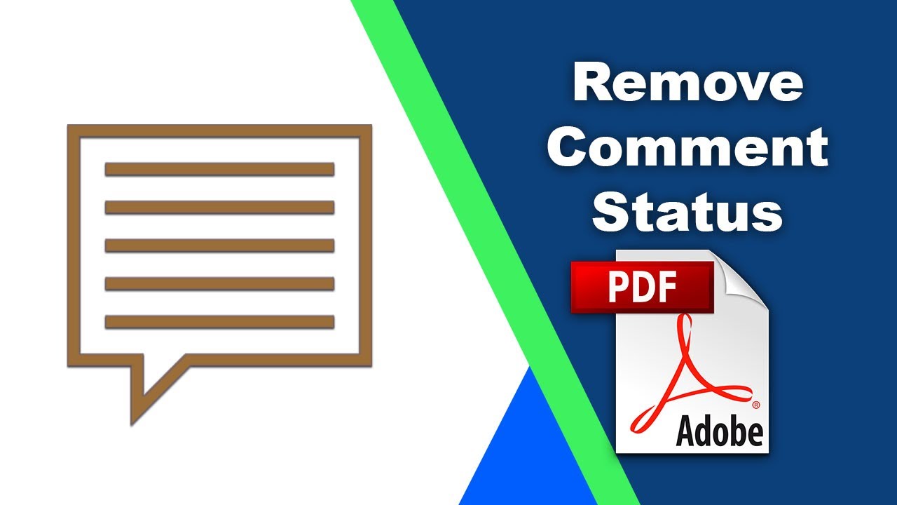 How to remove comment status in a pdf file (Edit PDF) using Adobe ...