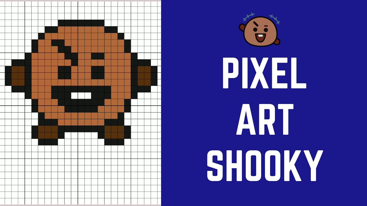 BTS 방탄소년단 How To Draw Pixel Art Shooky BT21 Character BTS Suga # ...