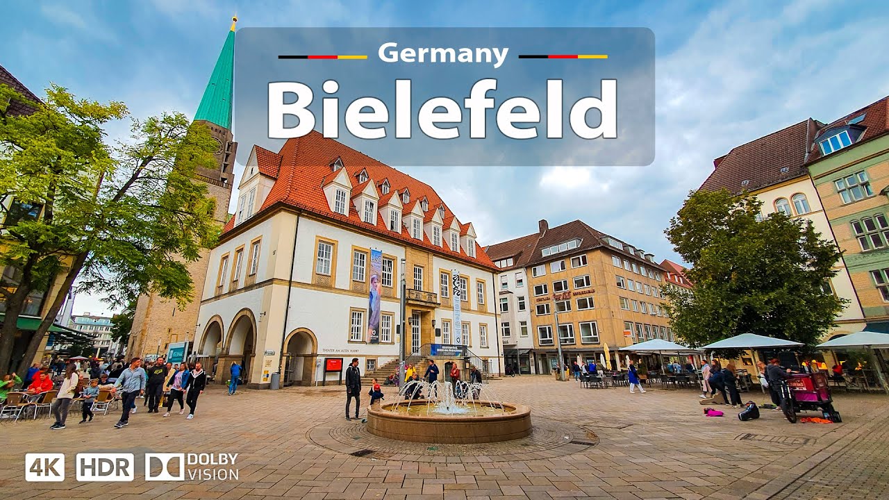 Bielefeld, Germany 🇩🇪 Amazing City Walking Tour 🌤️ 4K 60fps HDR ...