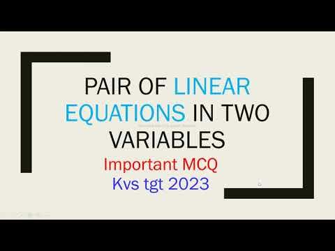 pair of linear equations in two variables/class-10/expected MCQ for kvs ...