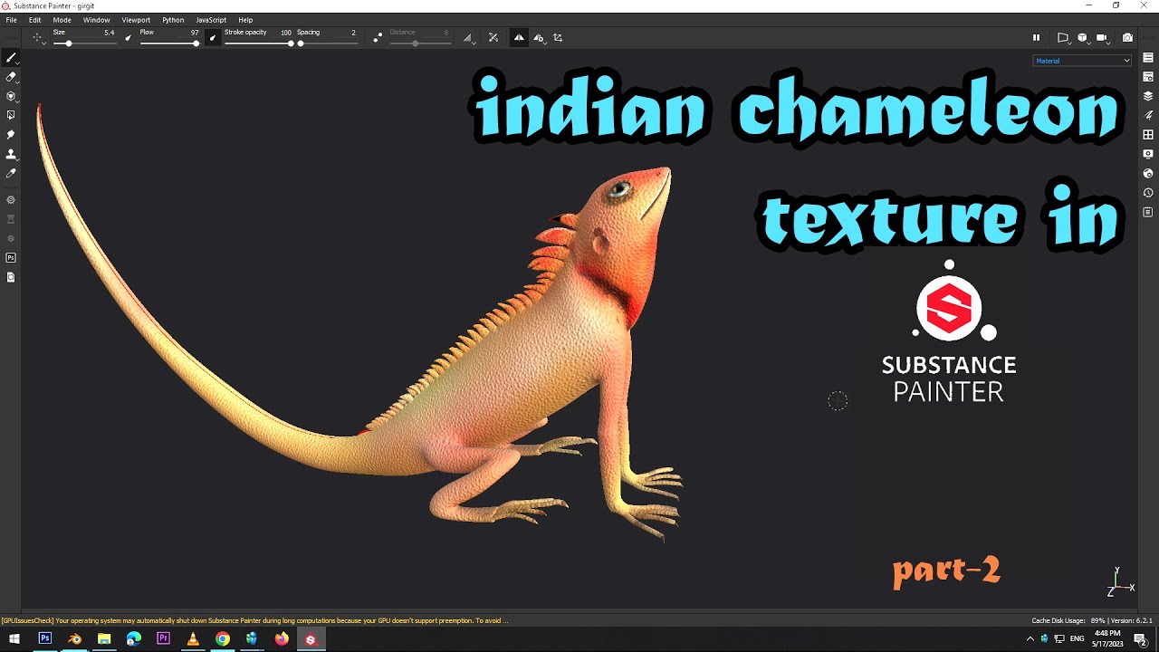 indian chameleon texture in substance painter/animal - YouTube