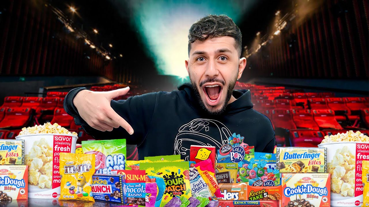 Eating the ENTIRE Movie Theater Menu! **100,000 Calories** - YouTube