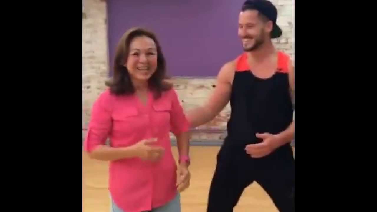 Janel Parrish's Mom and Val Chmerkovskiy | DWTS rehearsal - YouTube