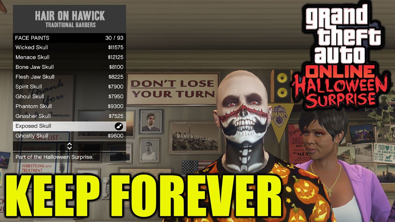 How To Save The Halloween Face Paints Forever In GTA 5 Online - YouTube