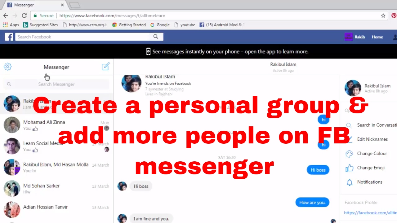 How to Create a Personal Group and Add More People to this Group from ...