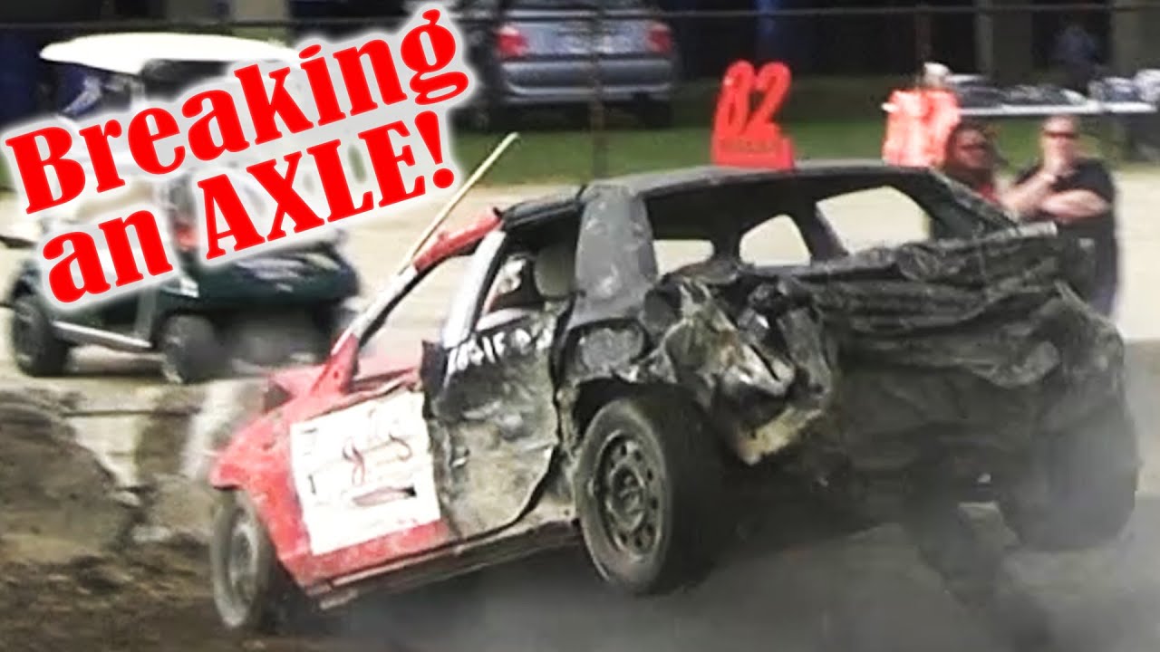 Jumping AXLE in Demolition Derby - YouTube
