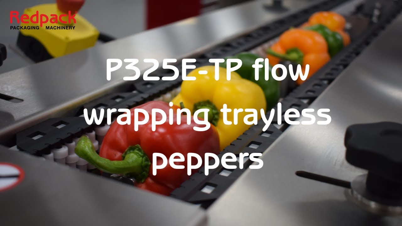 Redpack P325E-TP flowrapping trayless peppers in a tri-pack - YouTube