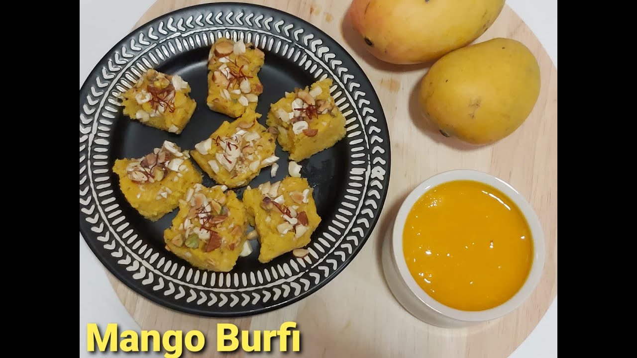 Mango Burfi | Mango Coconut Burfi | Burfi using only 3 ingredients ...