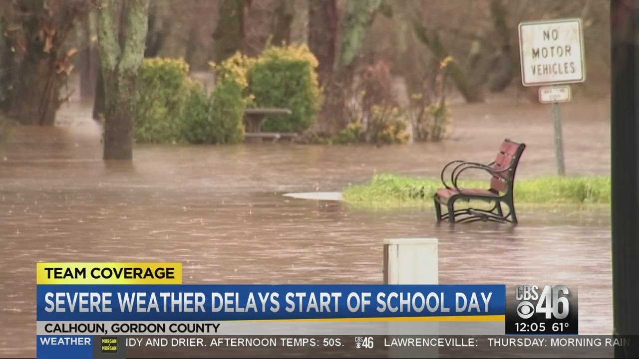 Severe weather delays start of school day - YouTube