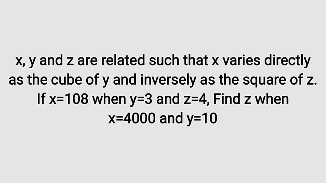 Joint variation | Lesson 4 - YouTube