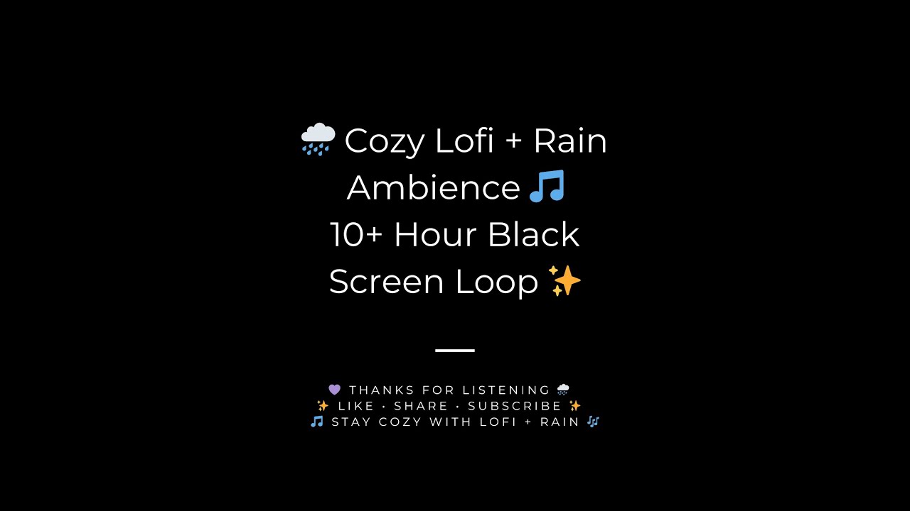 Midnight Bedroom Vibes – 10 Hour Black Screen Rain & Lofi - YouTube