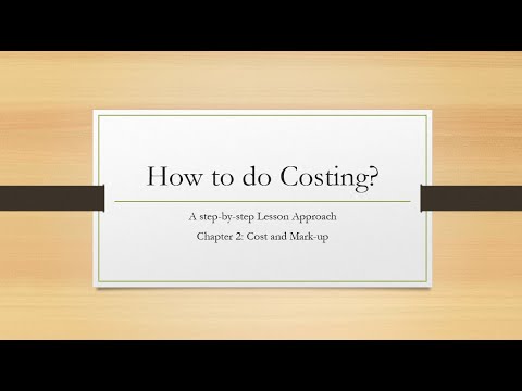 How to do Costing in TAGALOG- Chapter 2: Cost and Mark-up - YouTube
