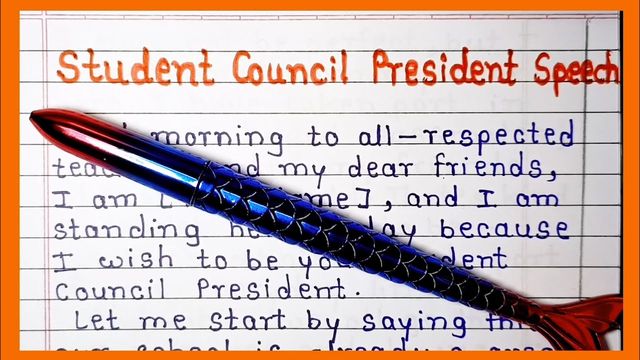 Student Council President Speech in English | Best Winning Speech for ...