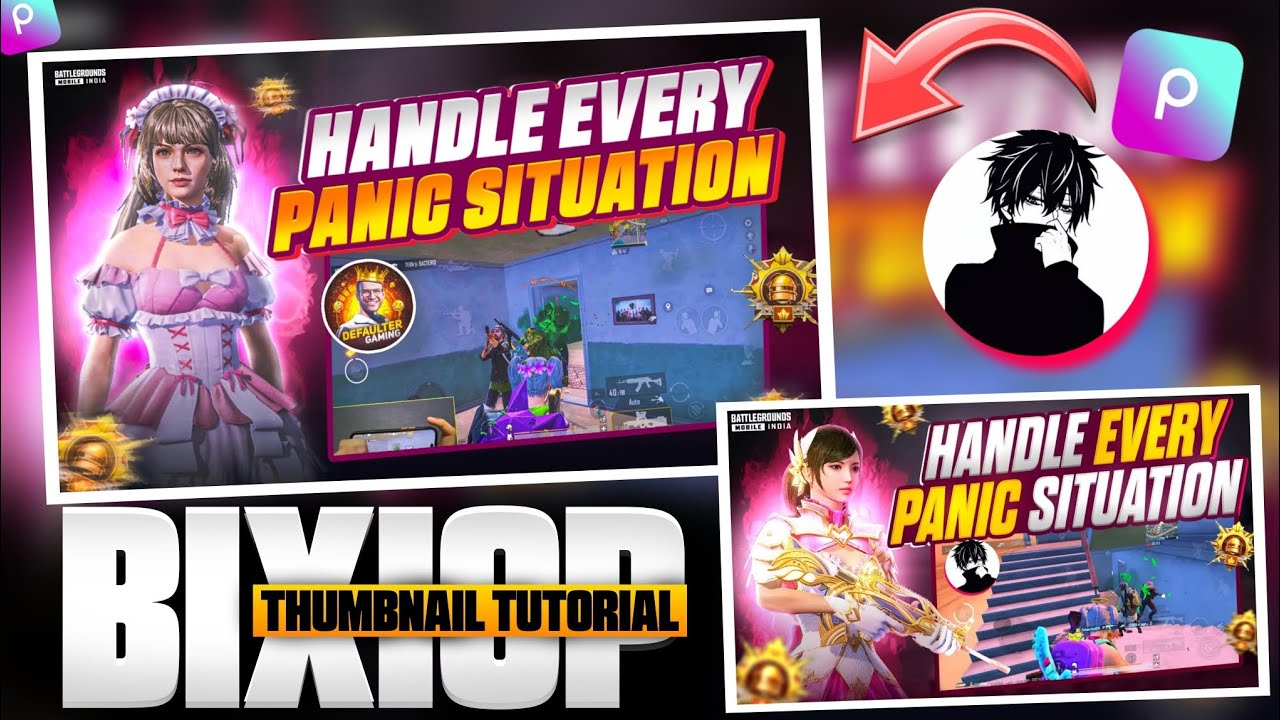 How To Make Bgmi Thumbnail Like BIXIOP In PicsArt 🔥 - YouTube