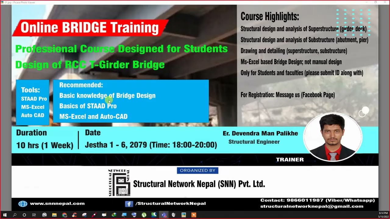 RCC T-Girder Bridge Design Using STAAD Pro - YouTube