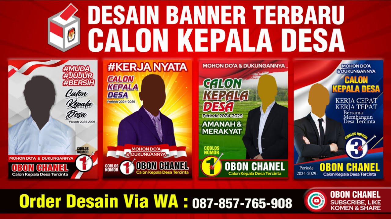 DESAIN BANNER TERBARU CALON KEPALA DESA - YouTube