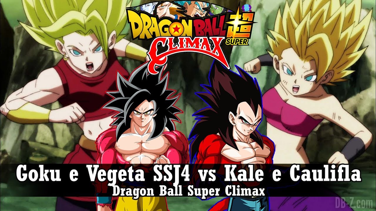 SE GOKU E VEGETA SSJ4 SFIDASSERO CAULIFLA E KALE Dragon Ball Super ...