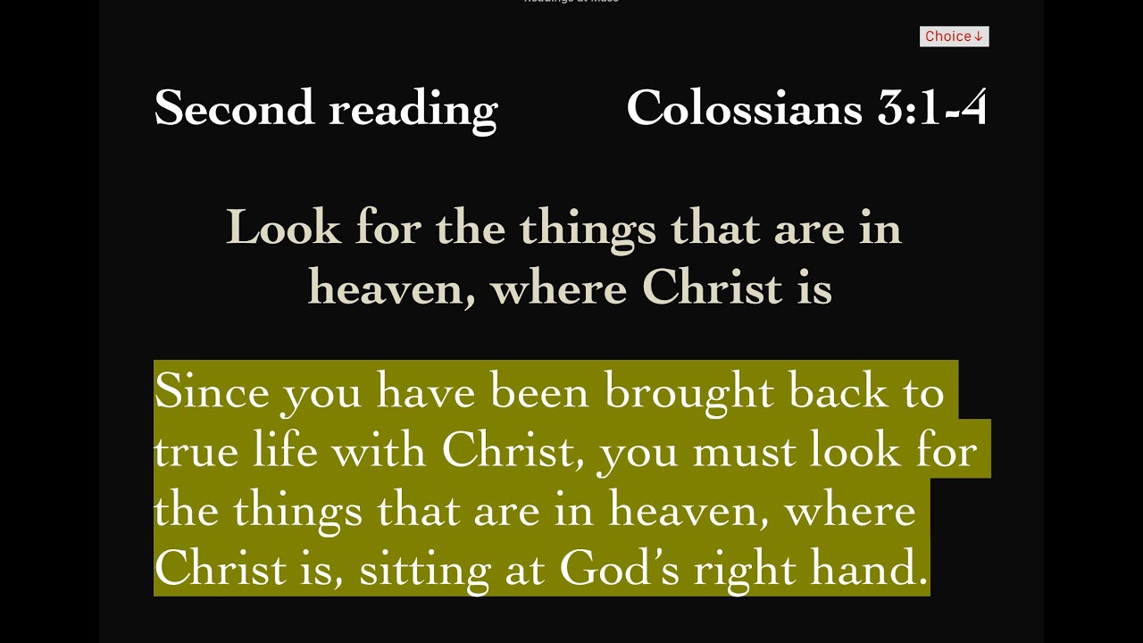 Sunday Reader's Prep Second Reading [Alternative] Easter Sunday Mass ...