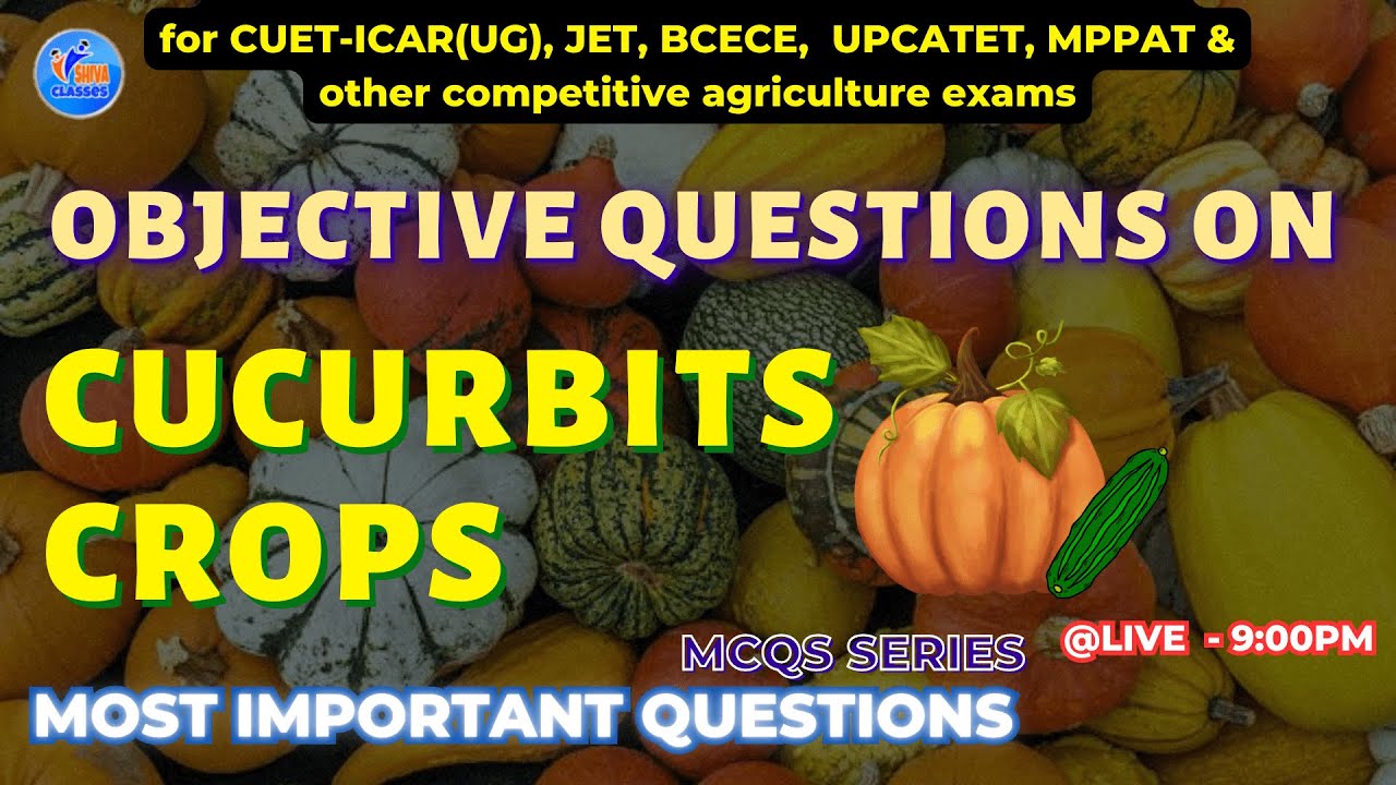 Classification of Cucurbit Crops MCQS || BCECE, ICAR (UG), CUET, JET ...