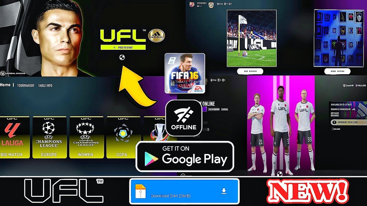 FIFA 16 MOBILE MOD UFL 26 OFFLINE ANDROID KITS 26/ALL TOURNAMENTS NEW ...