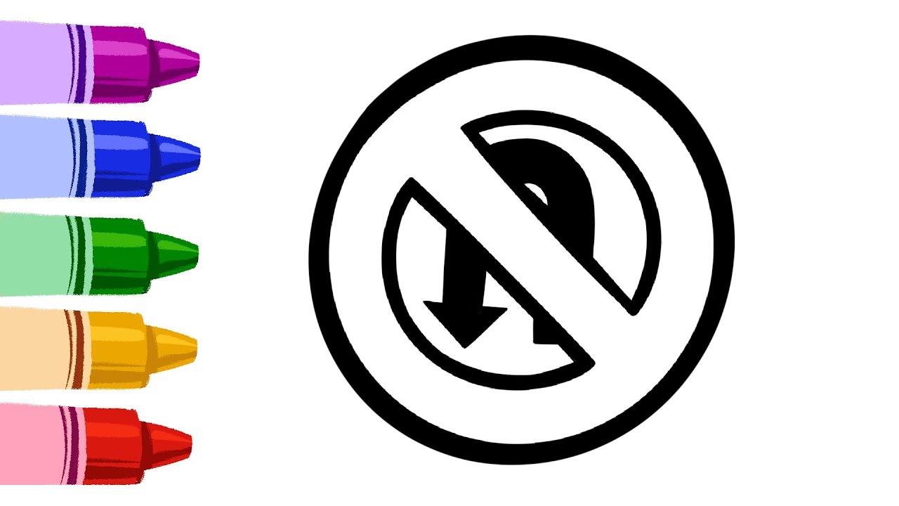 No U-Turn Sign | Easy Oil Pastel Drawing and Colouring for Kids ...