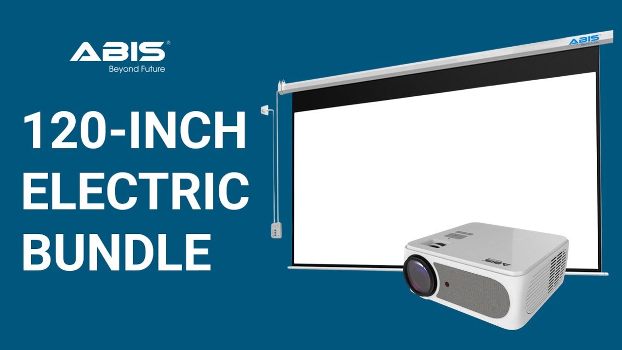 120" Electric Projector Screen & Projector Bundle for Business - YouTube