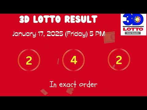 5 PM January 17, 2025 (Friday) Lotto Draw - YouTube