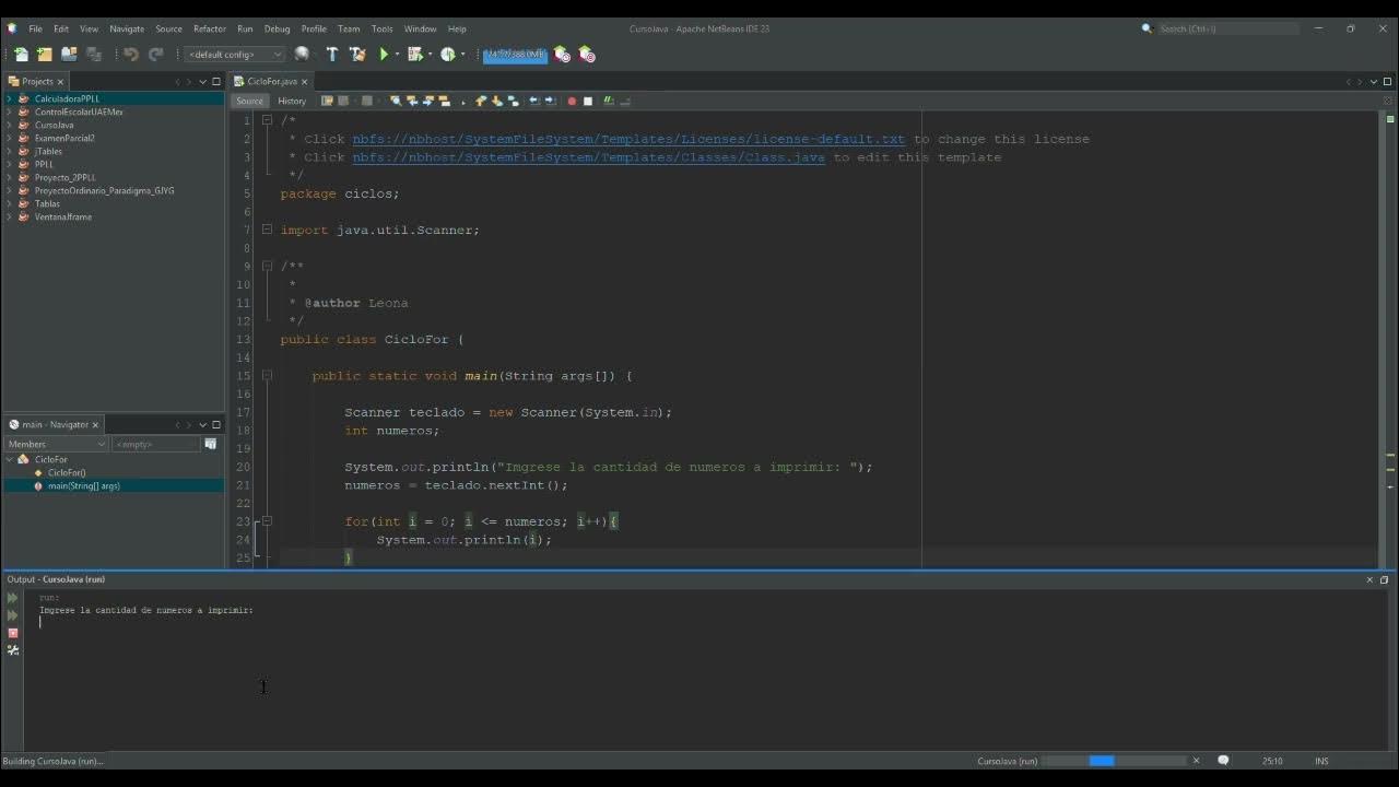 Como hacer un ciclo for en java Apache NetBeans - YouTube
