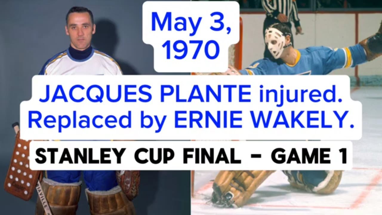JACQUES PLANTE injured FRED STANFIELD PHIL ESPOSITO tip ERNIE WAKELY ...