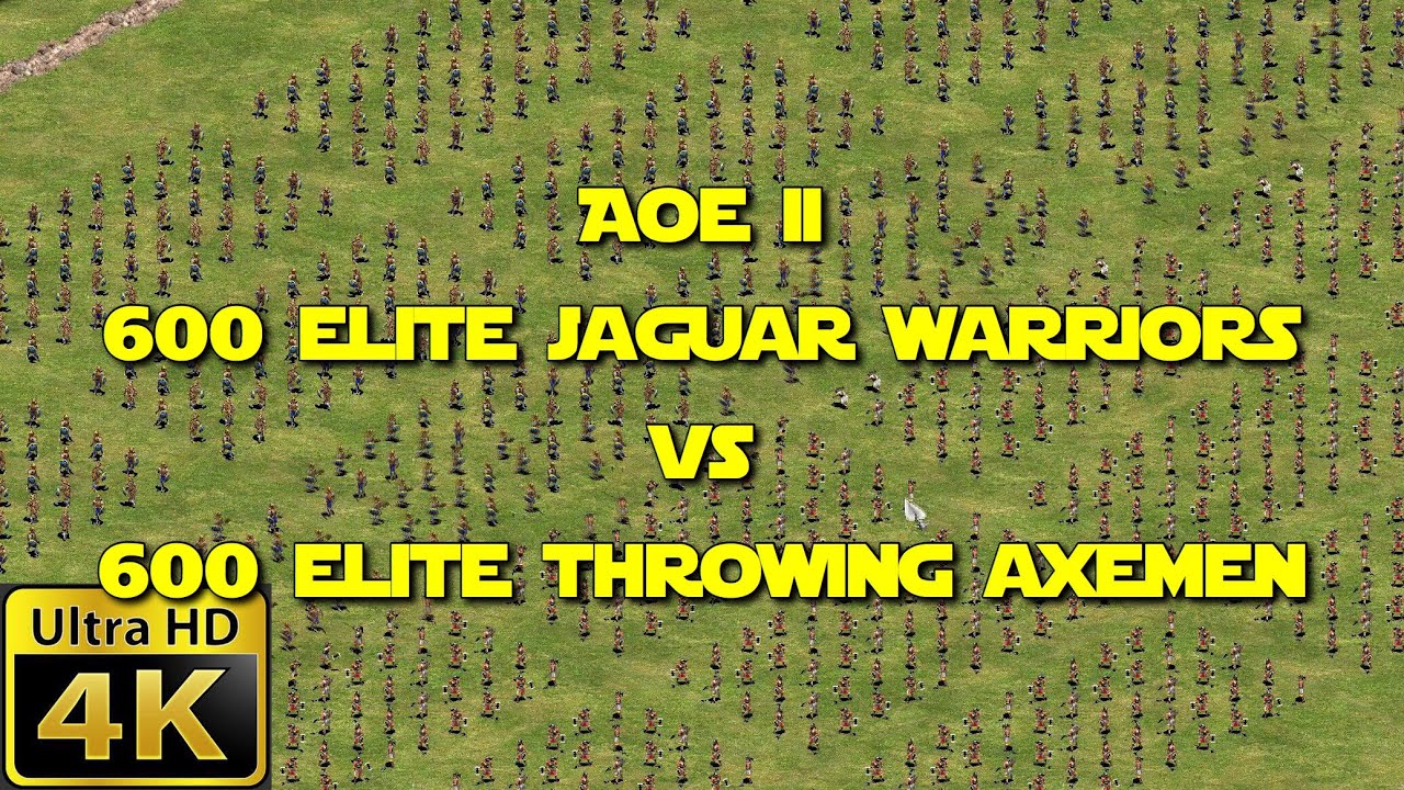 Age Of Empires II - 600 Elite Jaguar Warriors vs 600 Elite Throwing ...