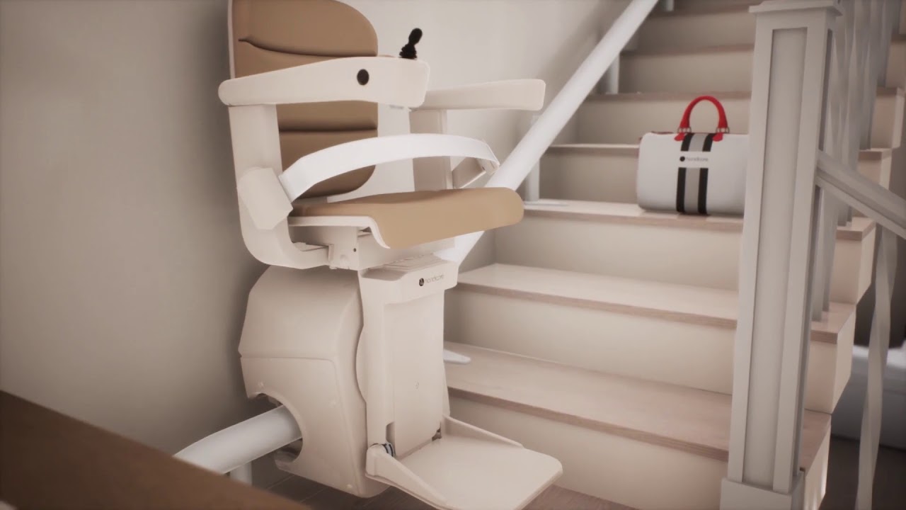 Handicare Freecurve - How to use the stairlift - NA version - YouTube